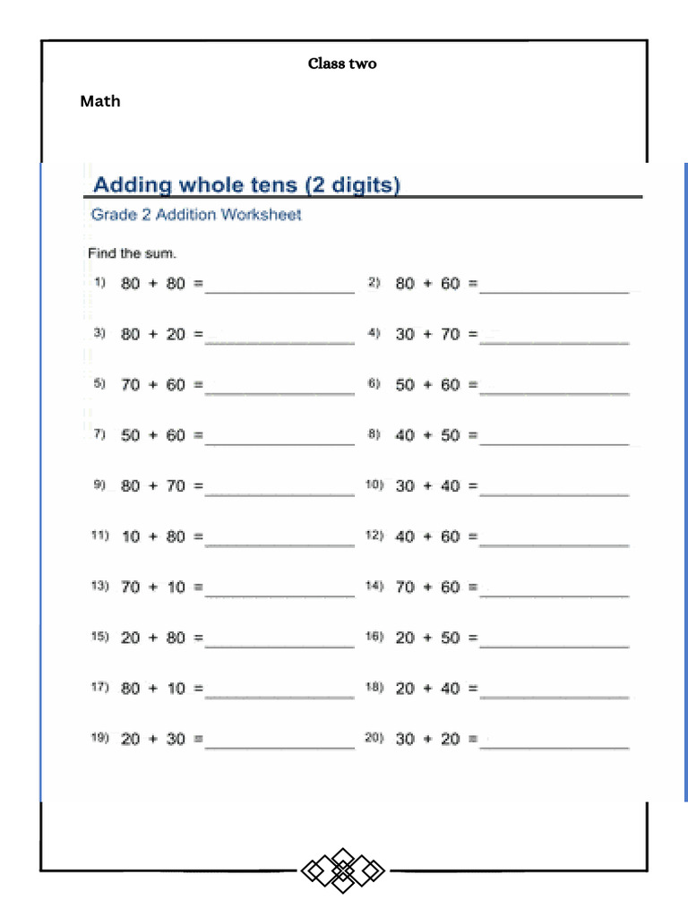 Class Two Math2 | PDF