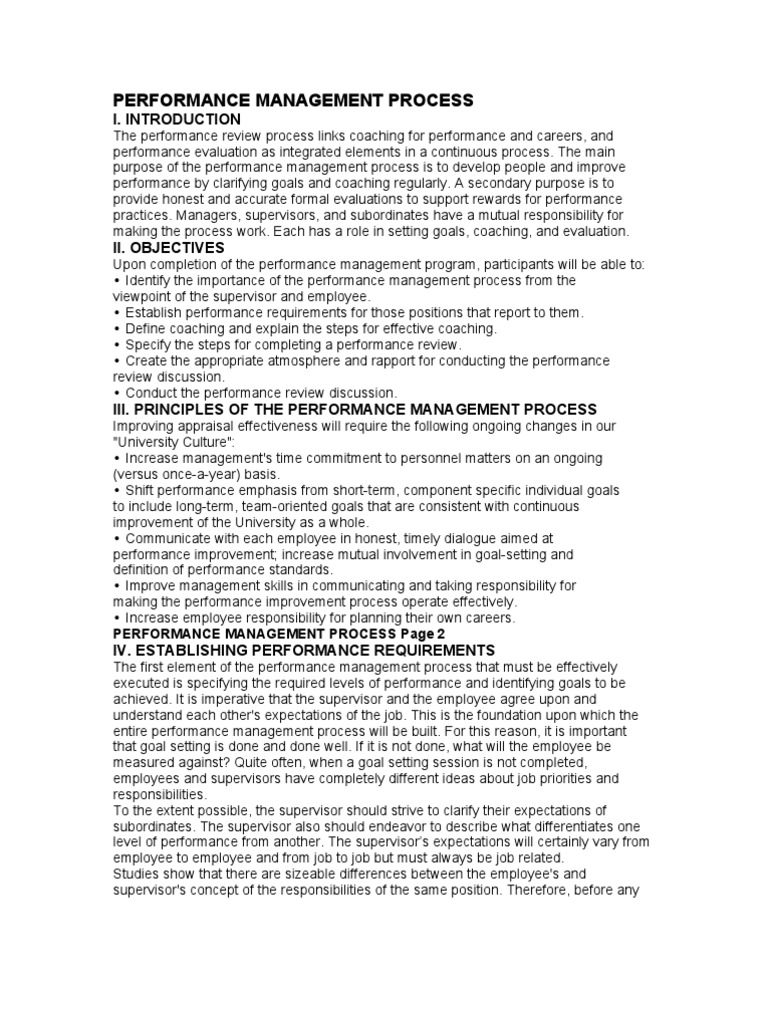 Performance Management Process 1 | PDF | Performance Appraisal ...