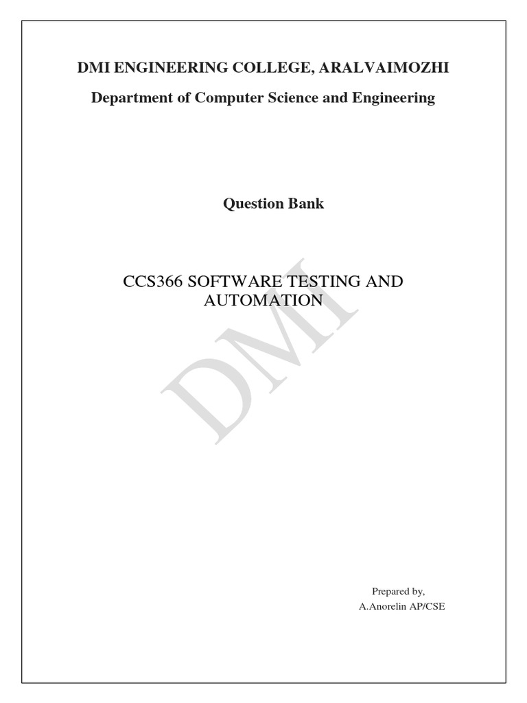 Ccs366_sta Question Bank | PDF