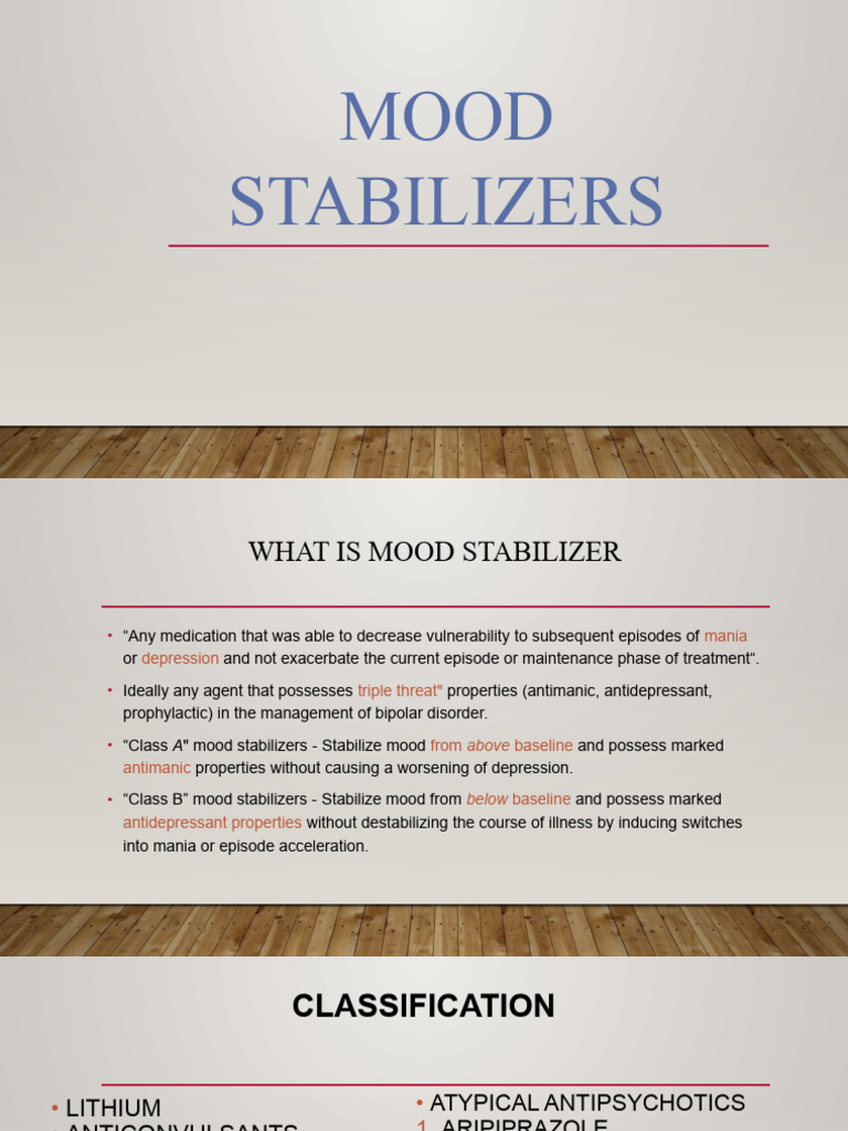 Mood Stabilizer | Download Free PDF | Mania | Bipolar Disorder