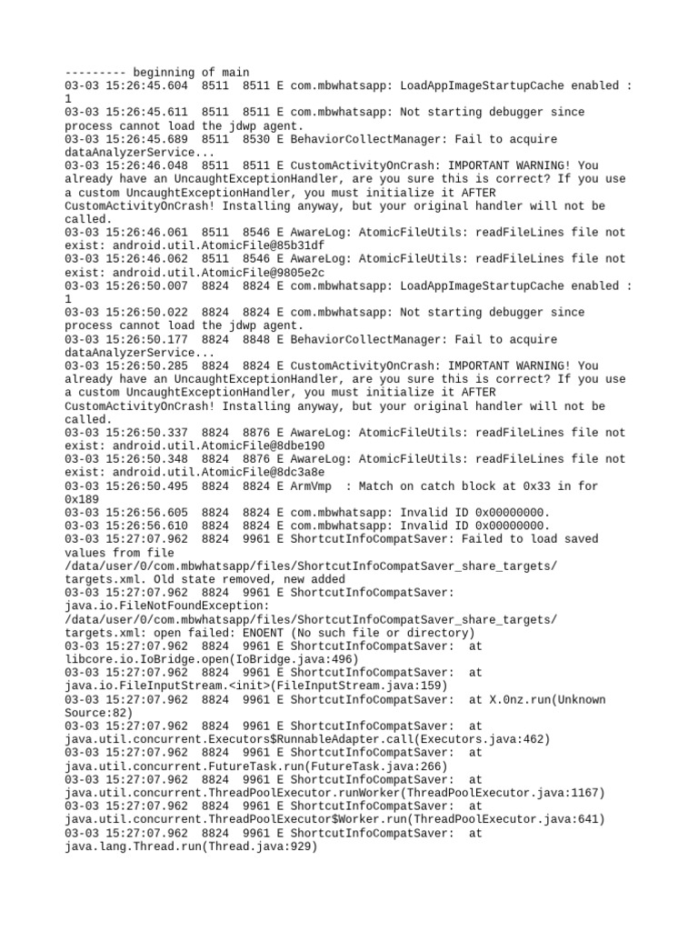 Logcat | PDF | Computer File | Java (Programming Language)