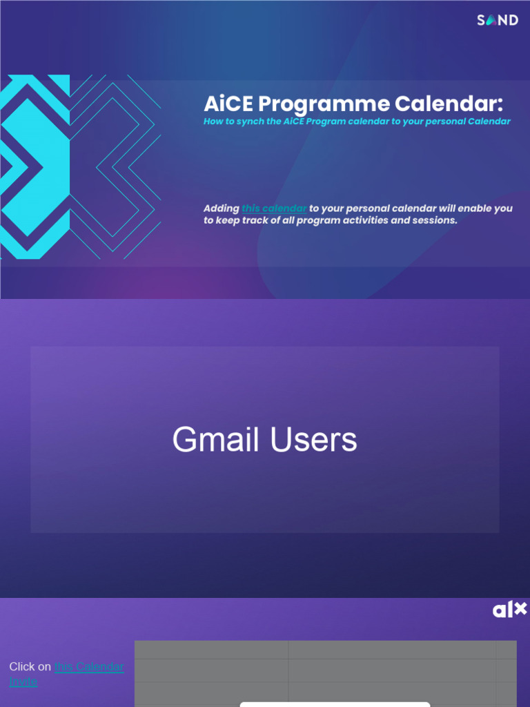 Sync AiCE Calendar Easily | PDF
