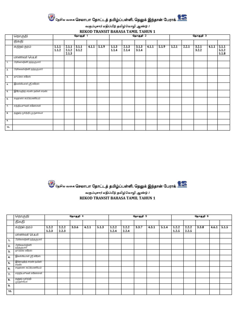 Rekod Transit BT THN 1 2024 | PDF