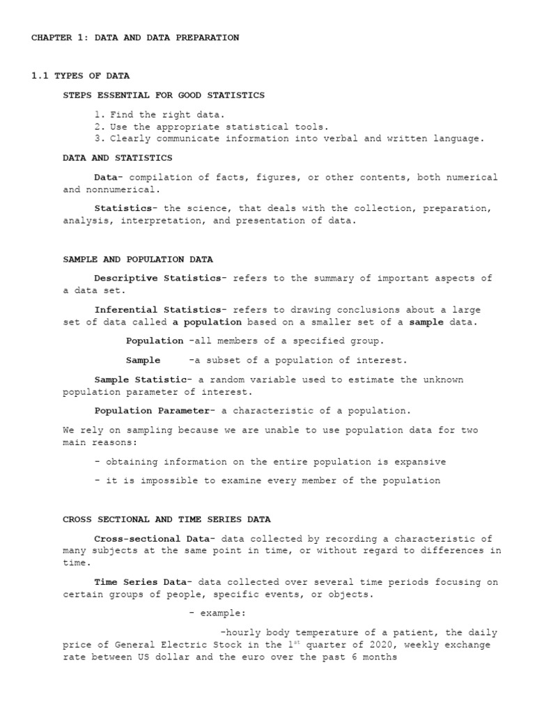 Chapter 1 Data and Data Preparation | PDF | Statistics | Data