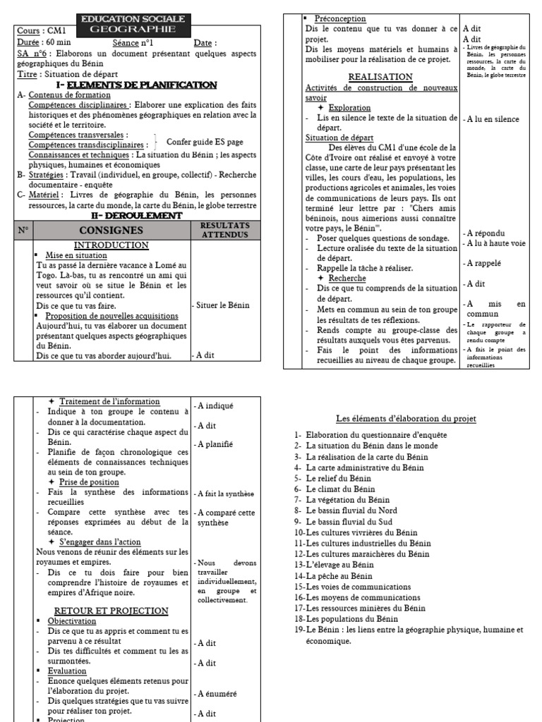 Aspects géographiques du Bénin | PDF | Géographie | Climat