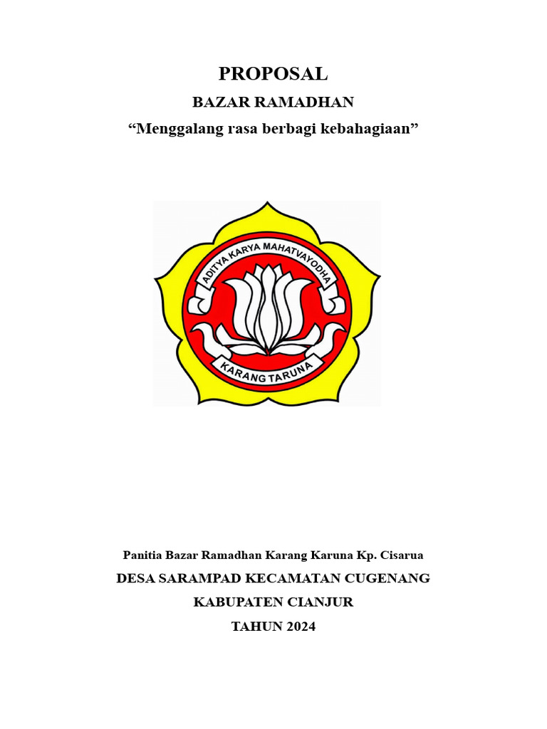 Proposal Banner Ramadhan 2024 Karang Taruna Kp. Cisarua | PDF