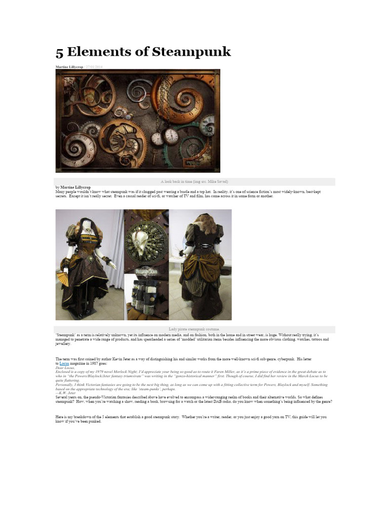 5 Elements of Steampunk | PDF | Steampunk