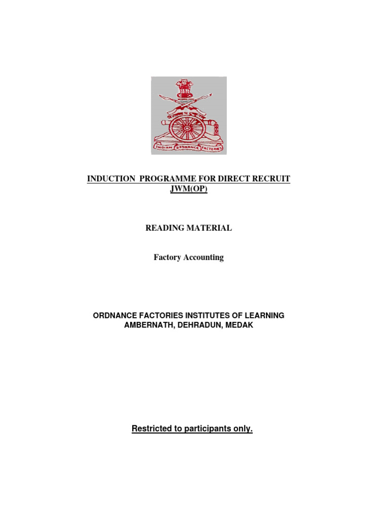 Factory Accounting Induction Guide | PDF | Overtime | Expense