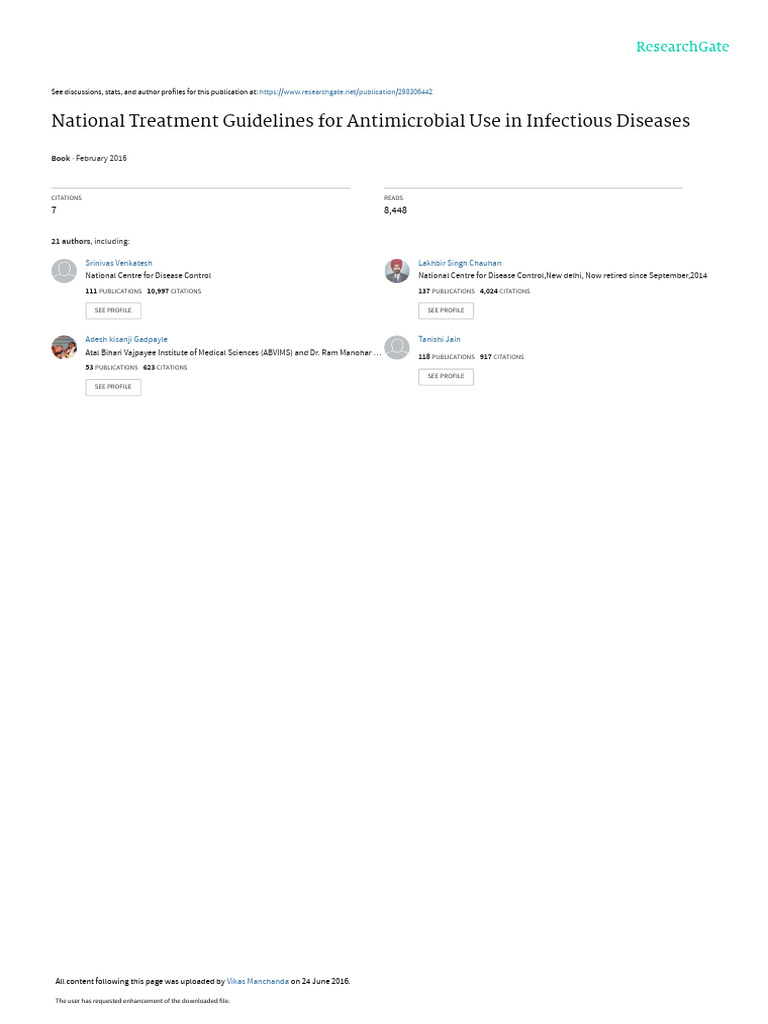 Antimicrobial Use Guidelines 2016 | PDF | Antimicrobial Resistance ...