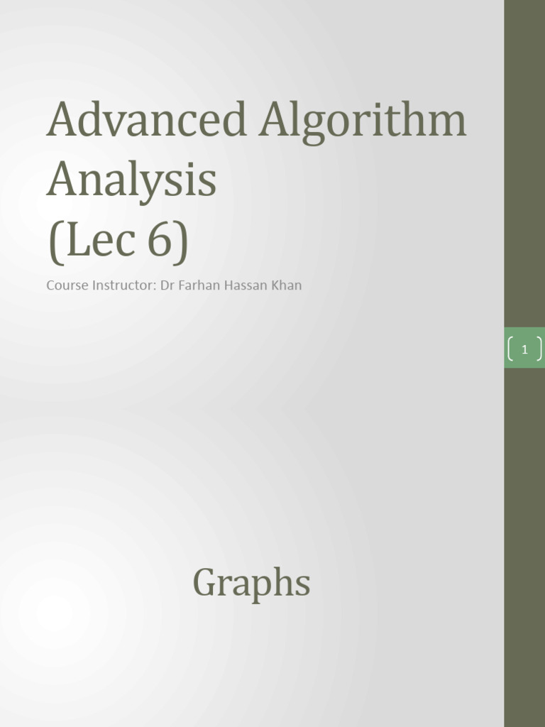 Aaa Lec 6 Trees And Graphs Pdf Vertex Graph Theory Computational Complexity Theory