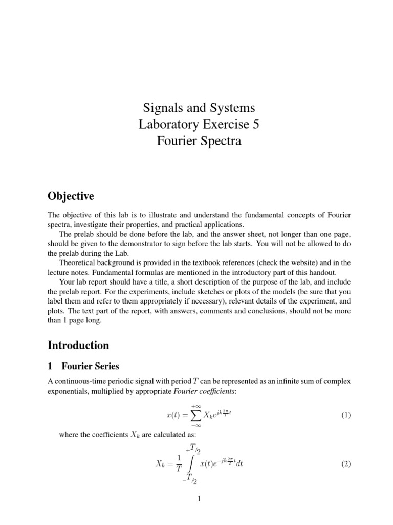 Fourier Lab | PDF | Discrete Fourier Transform | Spectral Density
