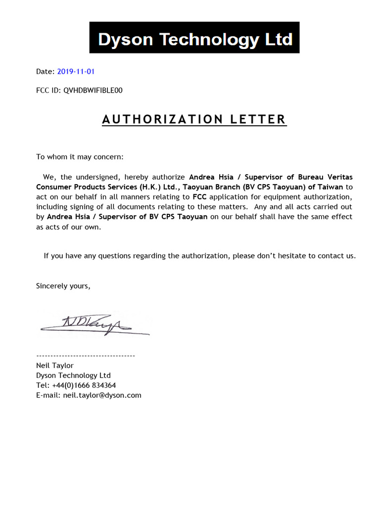 Dyson Agent Authorization 4519402 | PDF