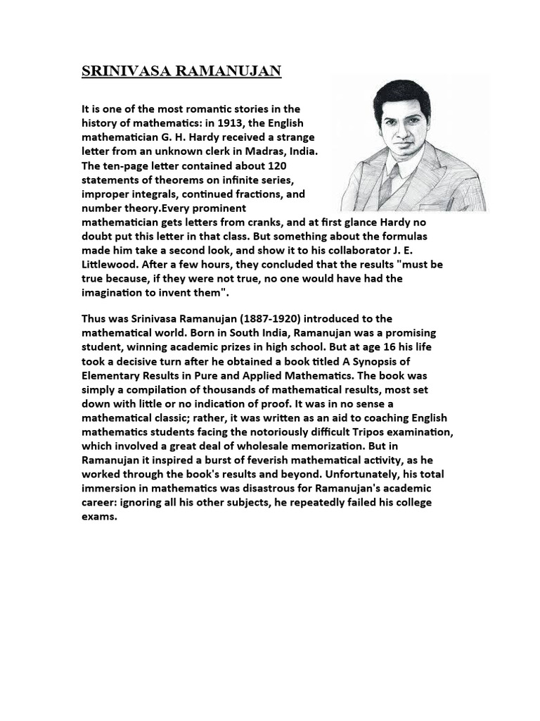 SRINIVASA RAMANUJAN | PDF