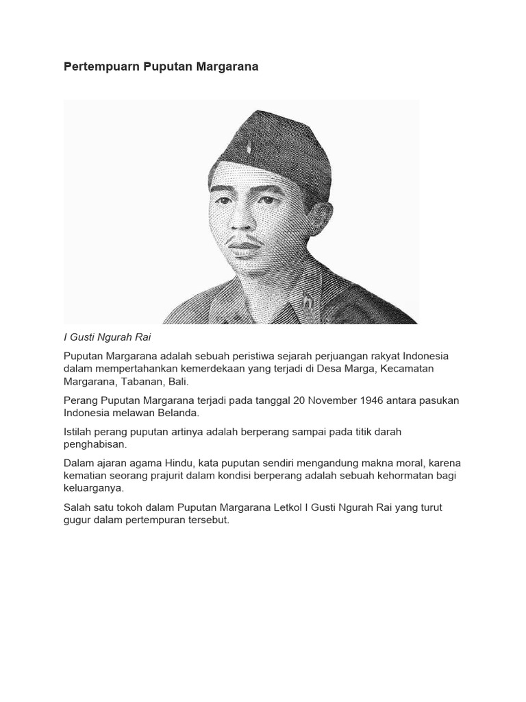 Perang Puputan Margarana 1946 | PDF | Sejarah