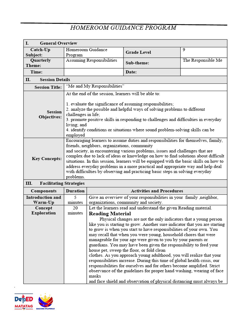Catch Up Friday Quarter 3 Week 1 HRGP g9 | PDF | Learning | Psychology