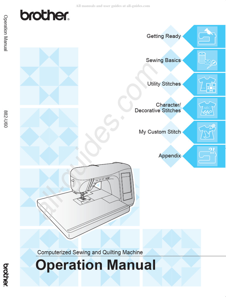 Brother 882U60 Sewing Machine Instruction Manual | PDF | Sewing Machine | Sewing