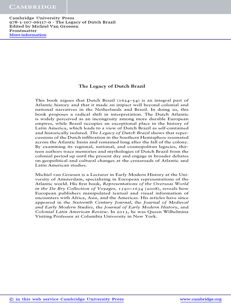 The Legacy of Dutch Brazil | PDF | Netherlands | Brazil