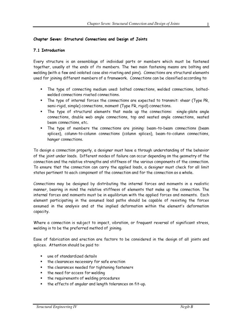 Chapter 7, Connections | PDF | Screw | Manufactured Goods Chapter 7, Connections | PDF | Screw | Manufactured Goods