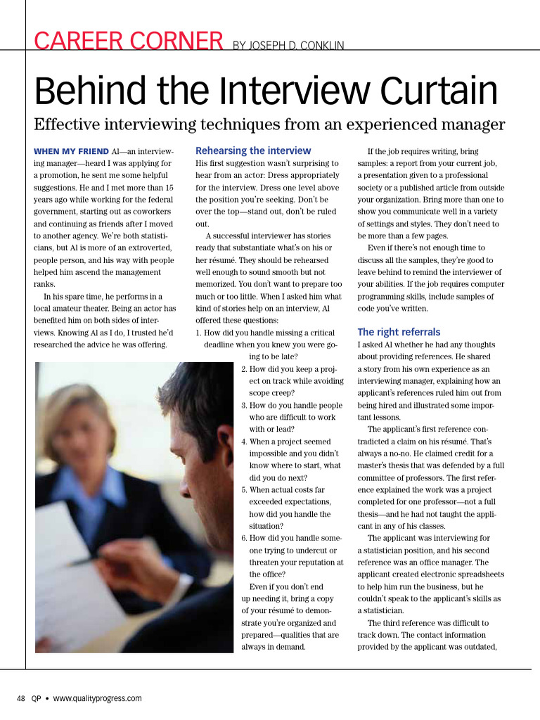Behind The Interviewing Curtain | PDF