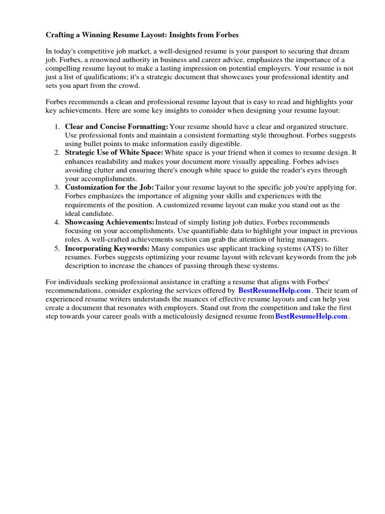 Resume Layout Forbes | Download Free PDF | Résumé