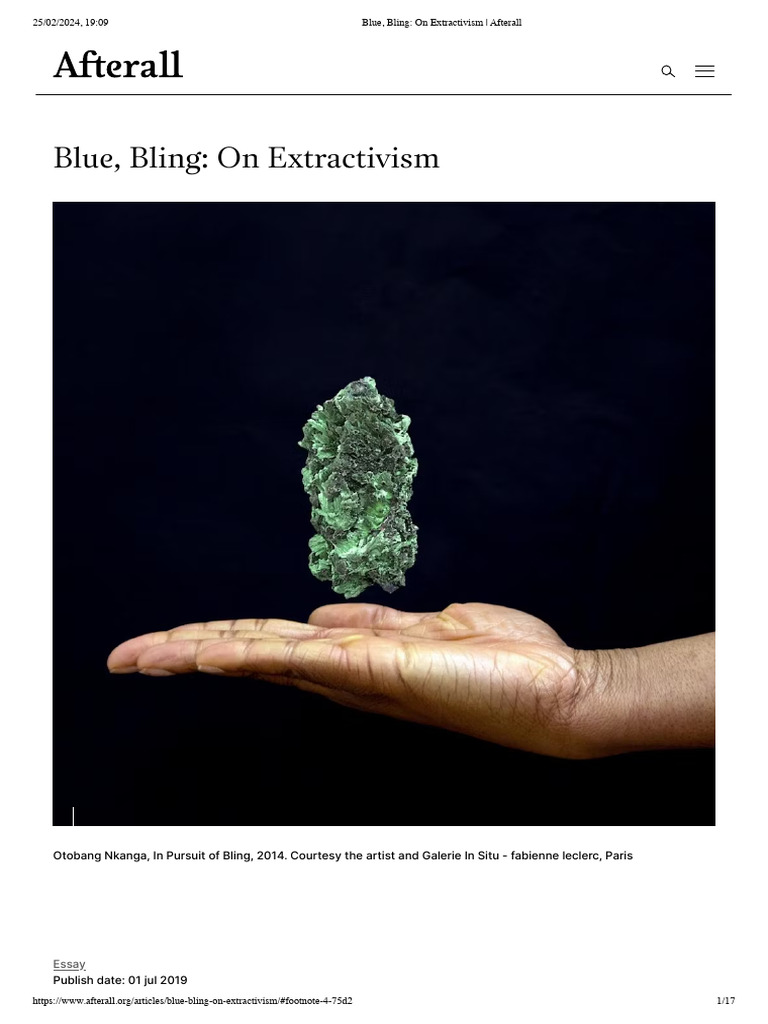 Blue, Bling: Extractivism Explored | PDF | Cobalt