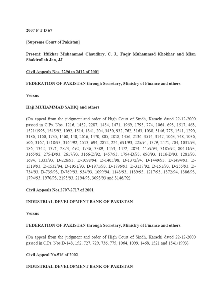 PTD 2007 SC 67 | PDF | Taxes | Excise