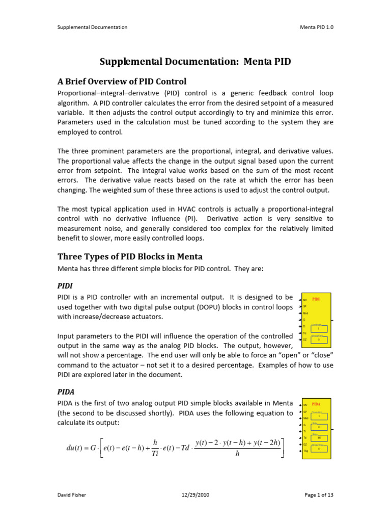 Menta PID v1.0 | PDF | Applied Mathematics