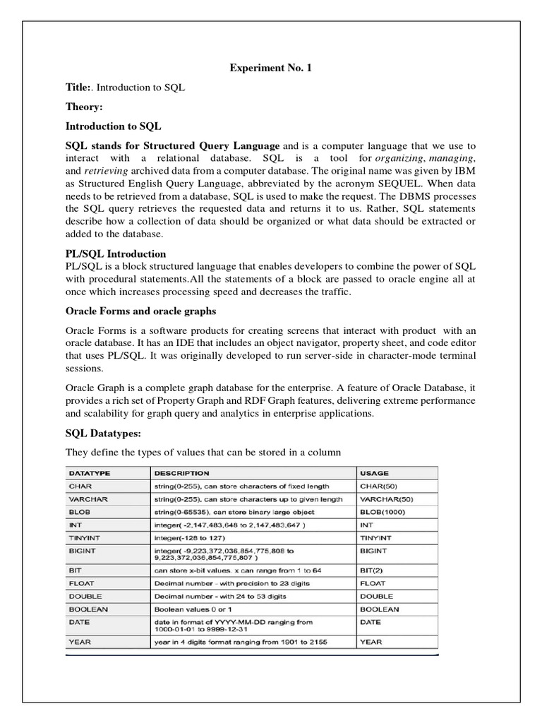 DM Experiment No 1 | Download Free PDF | Sql | Databases