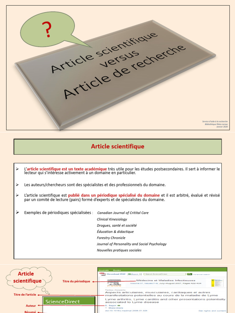 Guide sur l'Article Scientifique PDF | PDF | Évaluation par les pairs ...