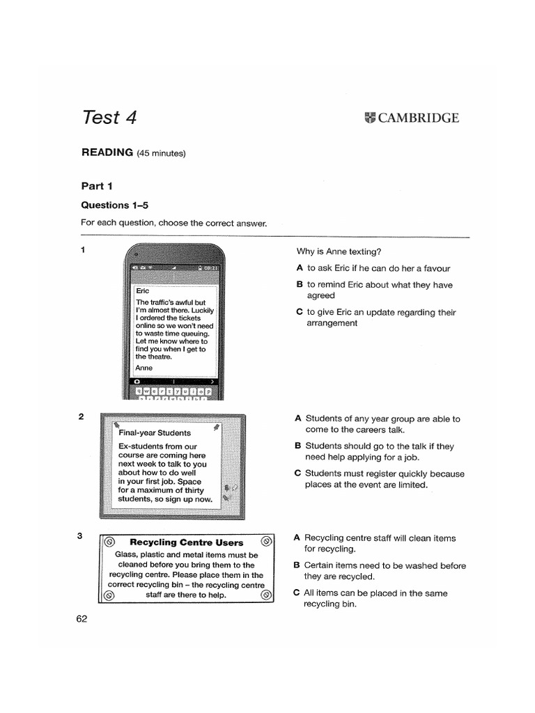 B1 Test 4 Reading | PDF