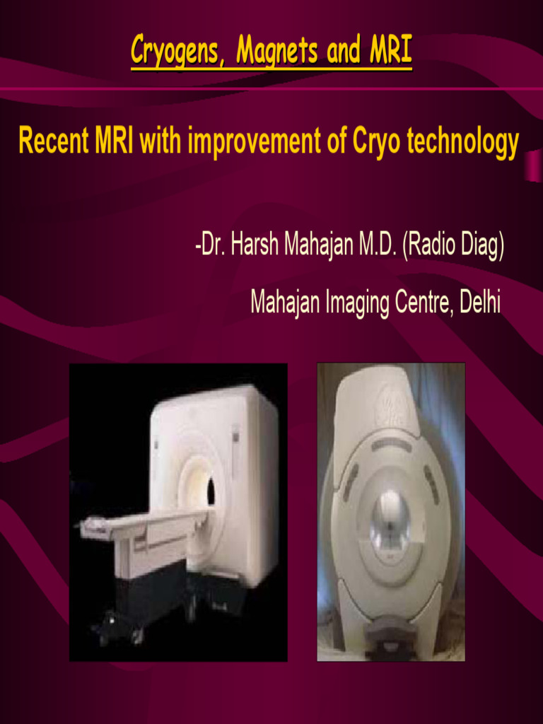 Cryogens, Magnets and MRI | PDF | Superconductivity | Magnetic ...