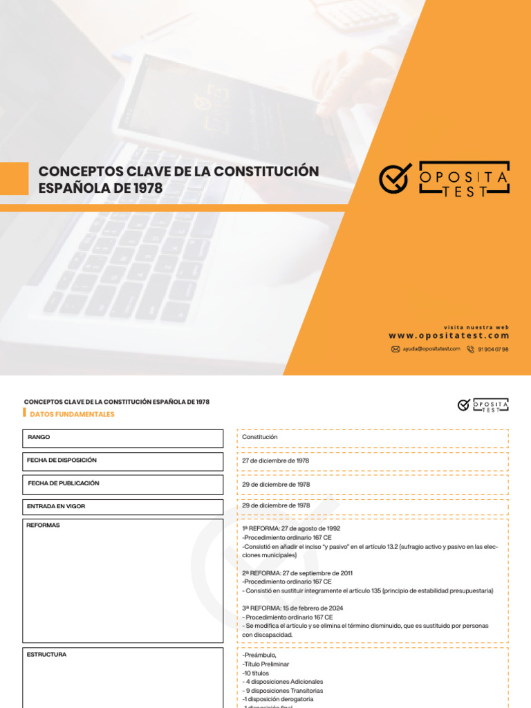 Conceptos Clave de la Constitución 1978 | PDF | Documentos legales ...