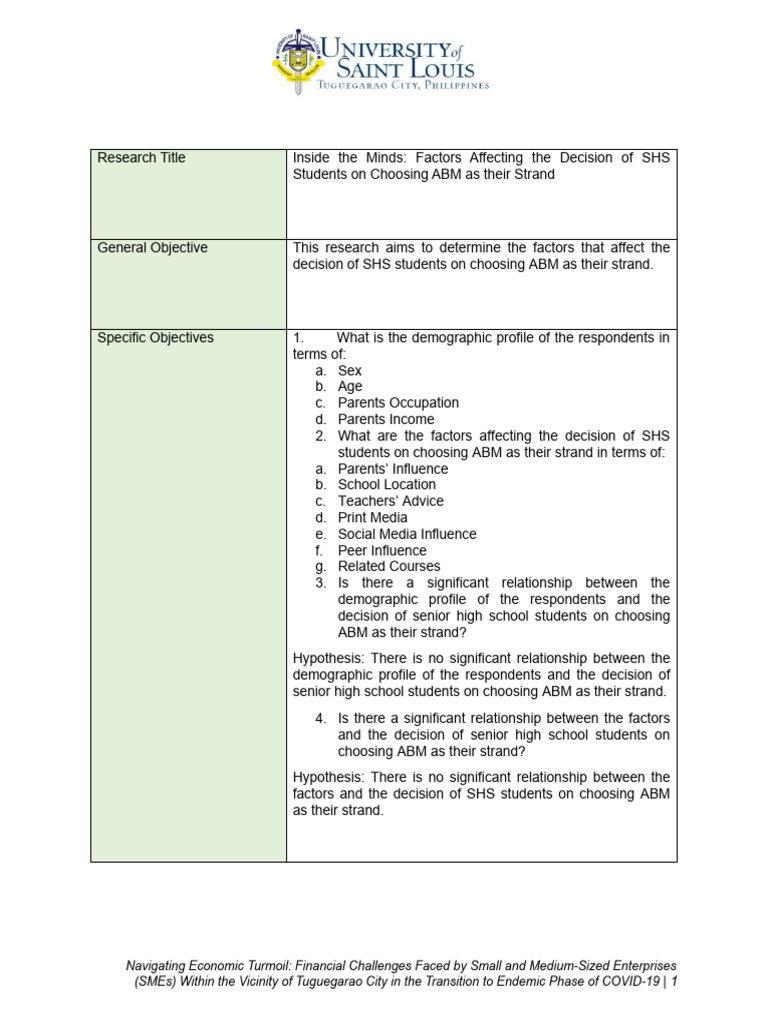 SHS Students' ABM Strand Choices | PDF | Behavioural Sciences | Social ...
