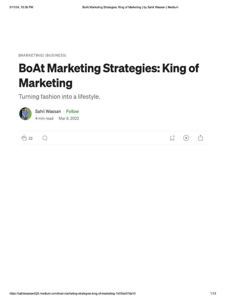 Sahil Wassan Article On Boat | PDF