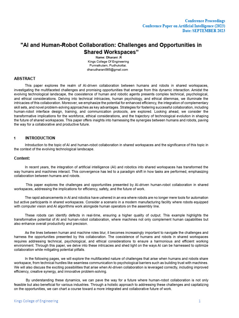 Final conference AI paper | PDF | Artificial Intelligence ...