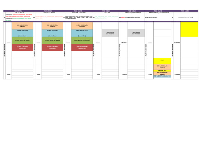 TIME TABLE - 16th March 2024 | PDF
