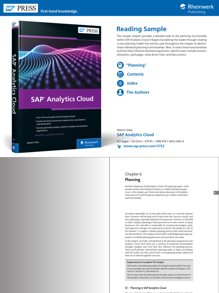 Reading Sample Sap Press Sap Analytics Cloud | PDF | Analytics | Cloud Computing