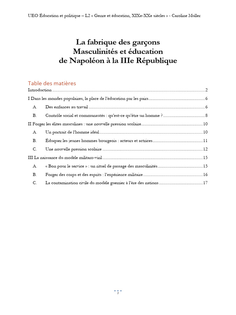 Chapitre 2 La Fabrique Des Garã Ons | PDF