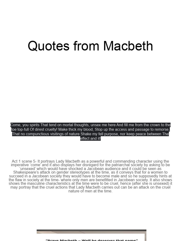 Quotes From Macbeth | PDF | Macbeth