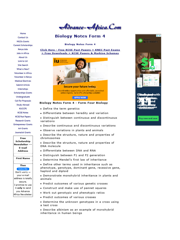 Biology Notes Form 4 PDF - Biology Form 4 Questions and Answers PDF ...