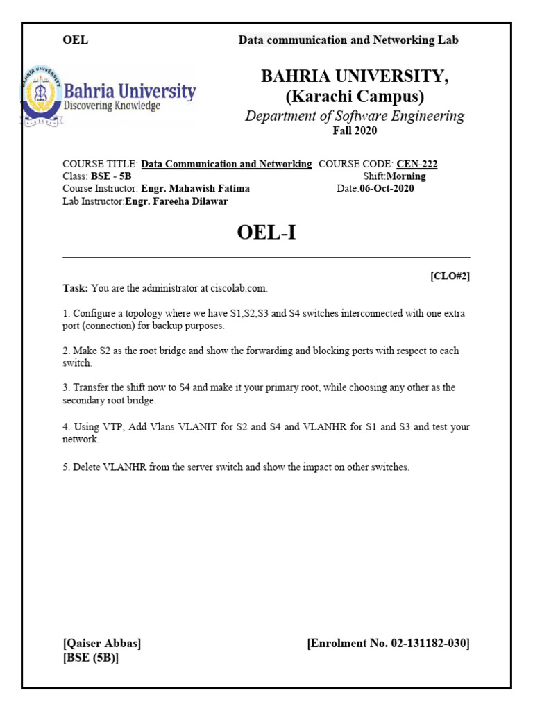 Data Communication MID OEL | PDF | Network Protocols | Information And Communications Technology