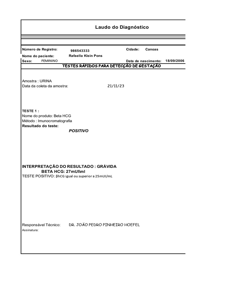 362042607 Laudo Teste Rapido Gravidez | PDF 362042607 Laudo Teste Rapido Gravidez | PDF