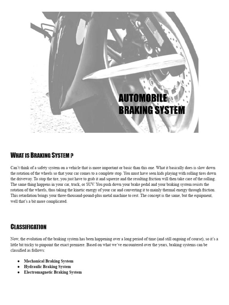 Braking System | PDF | Brake | Anti Lock Braking System