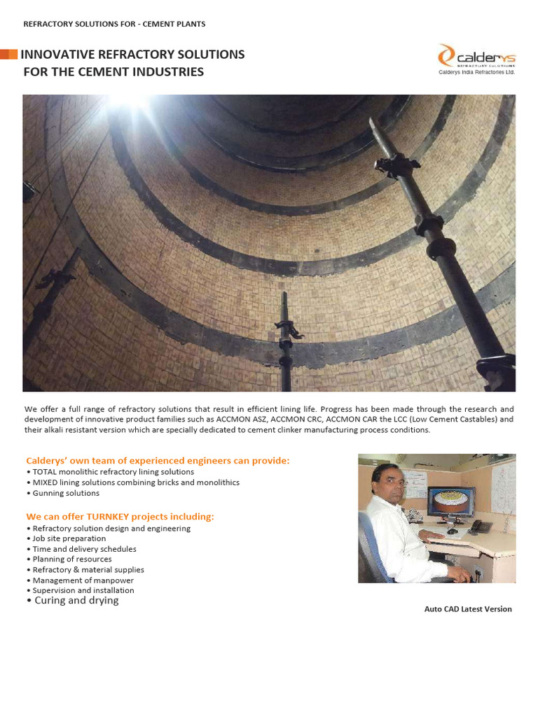 Calderys Refractory Solutions For Cement Plants | PDF | Refractory | Cement