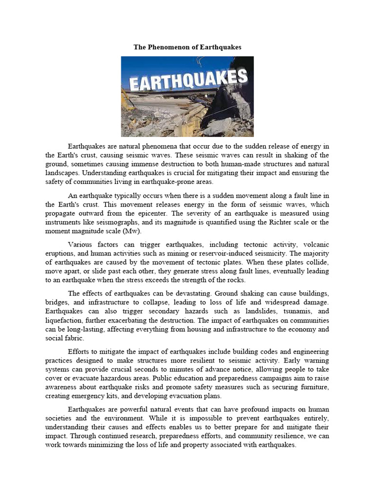 Understanding Earthquakes and Their Impact | PDF | Earthquakes | Seismology