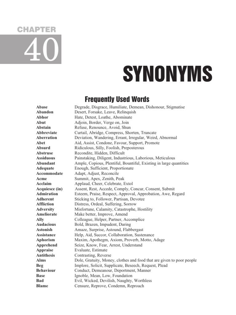 Synonyms | PDF