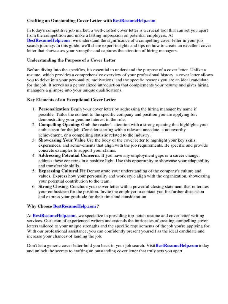 Crafting an Effective Cover Letter Guide | PDF | Résumé