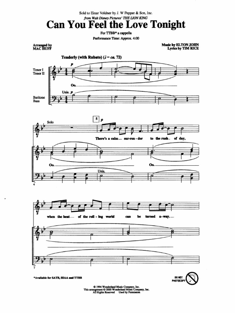 Can You Feel The Love Tonight | PDF
