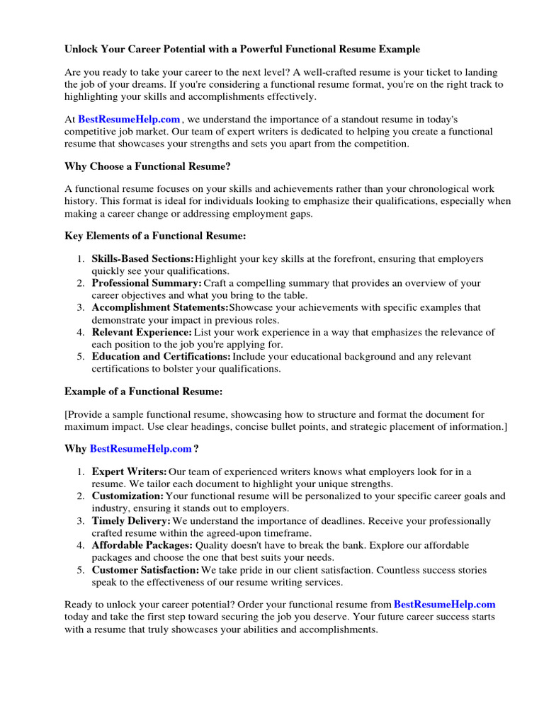 Functional Resume Example | PDF | Résumé