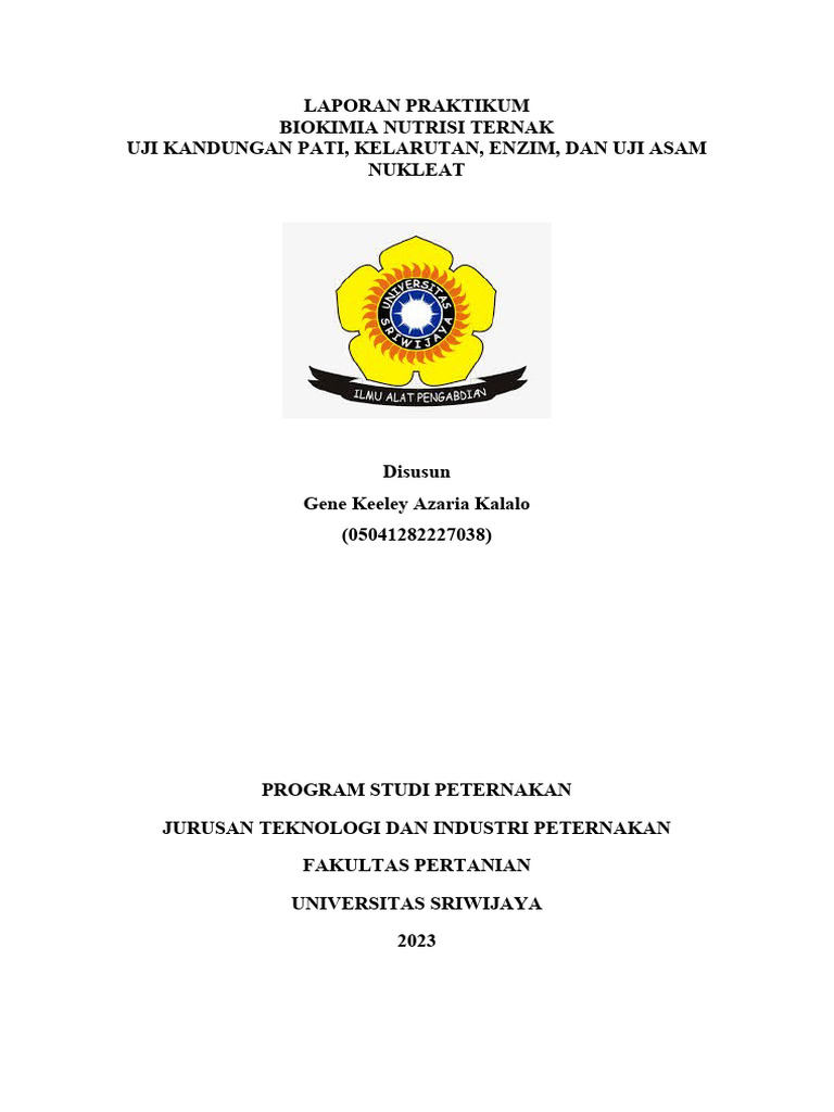 Laporan Praktikum Biokimia Gene Keeley | PDF | Kesehatan Holistik